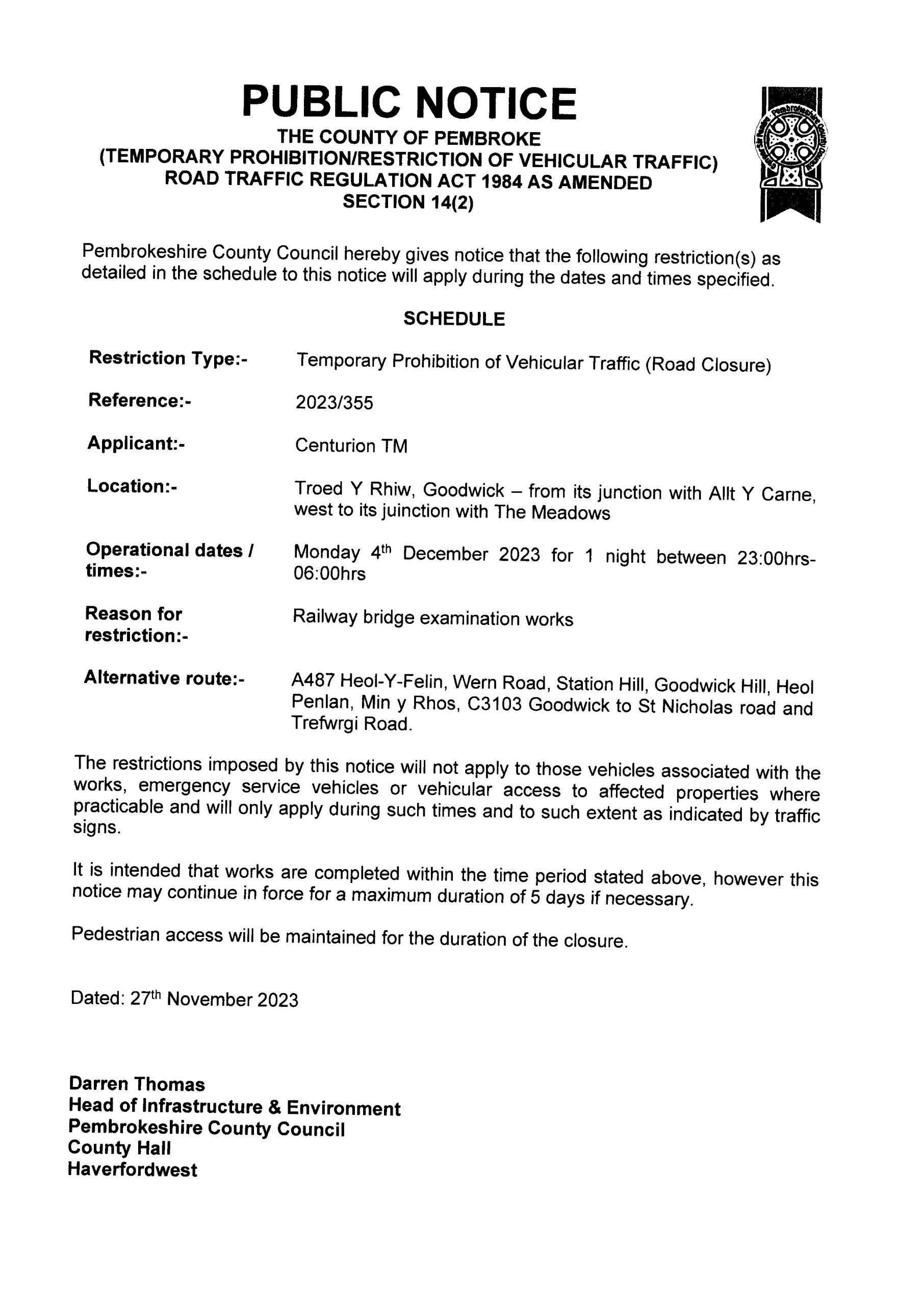 PUBLIC NOTICE - Fishguard and Goodwick Town Council